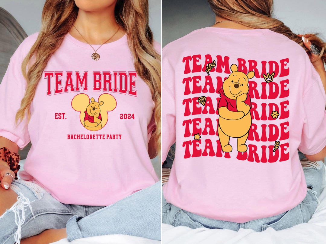 Winnie the Pooh Team Bride Shirt, Disney Bachelorette Party Tee, Bridal Shower Sweatshirt ...