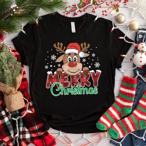 Merry Christmas Reindeer Sweatshirt, Reindeer Christmas Shirt, Xmas ...