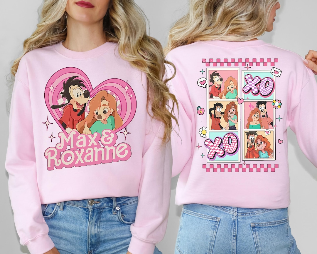 Max and Roxanne Valentine Sweatshirt, Disney XOXO T-shirt, Disney ...