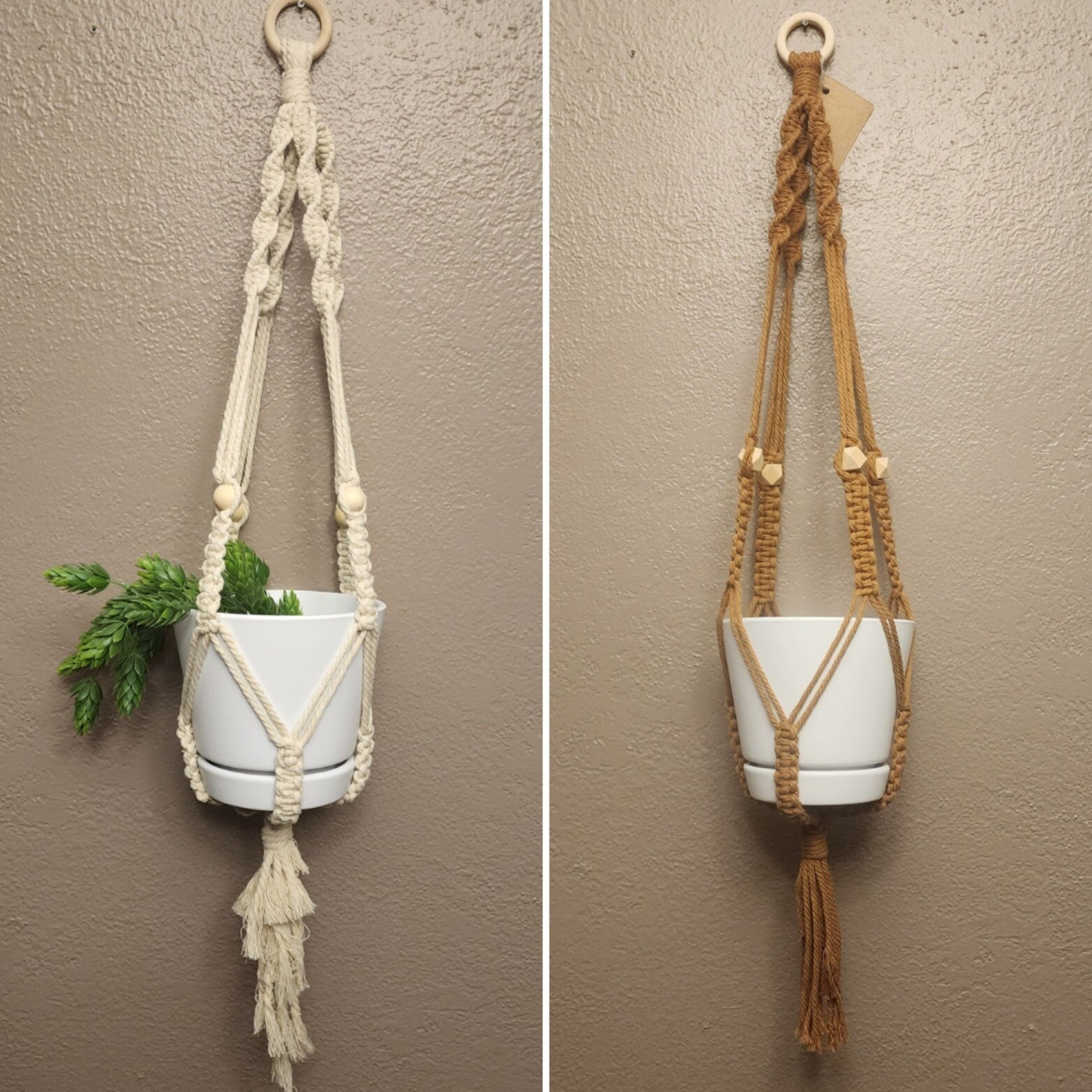 Beaded Macramé Plant Hanger - Etsy
