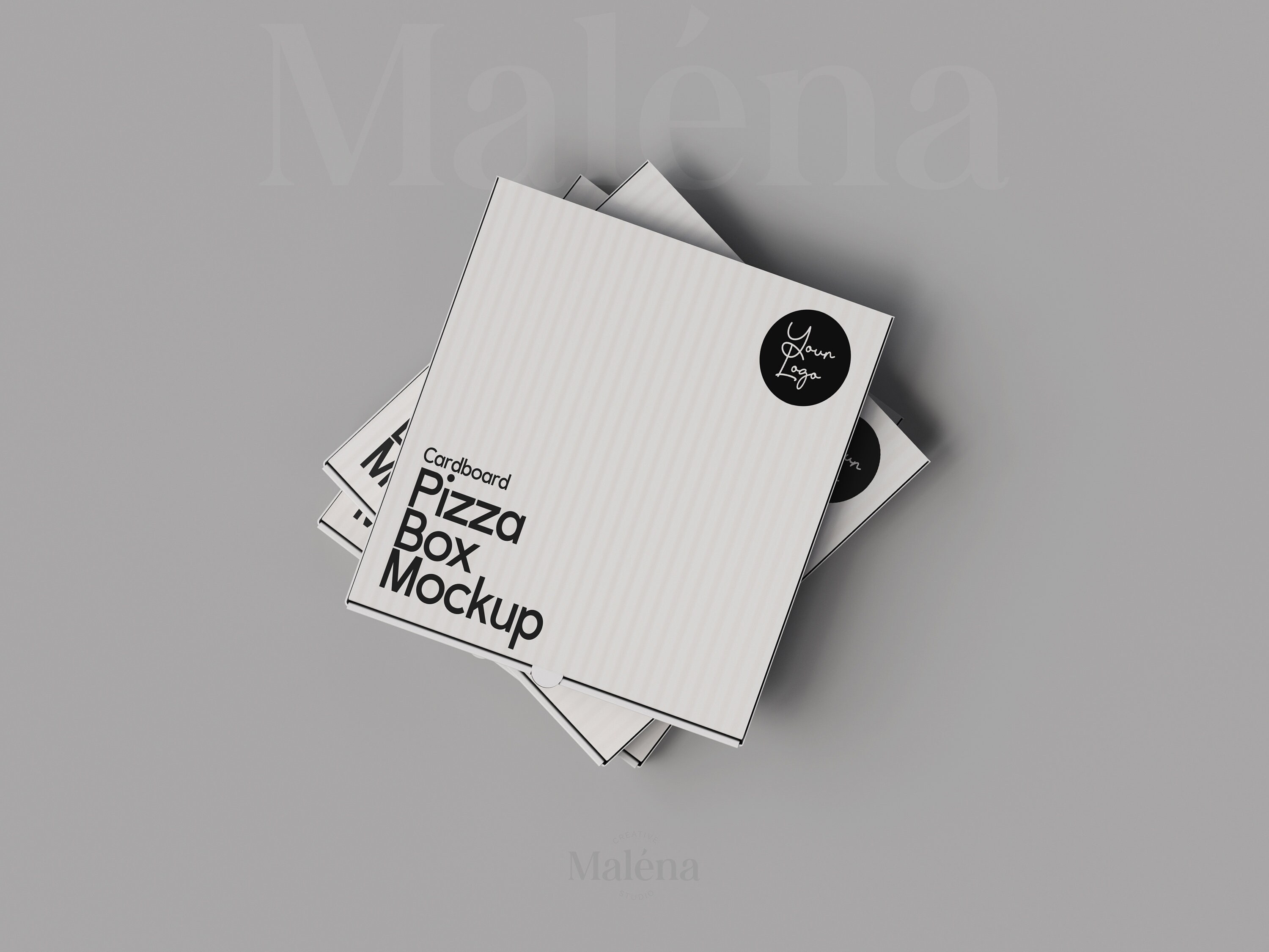 Pizza Box Set Mockup, Customizable Cardboard Box, Product Logo Box ...