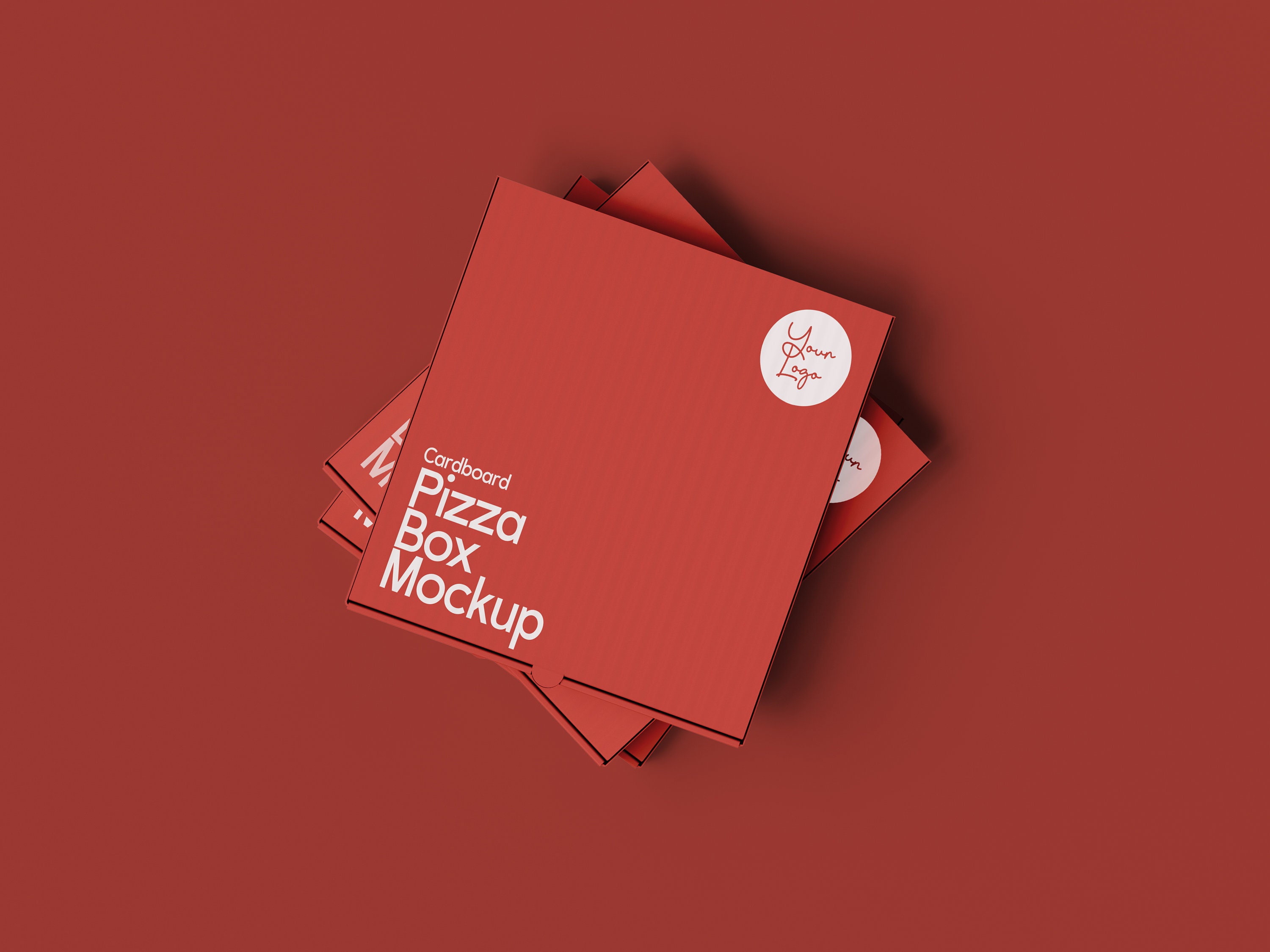 Pizza Box Set Mockup, Customizable Cardboard Box, Product Logo Box ...