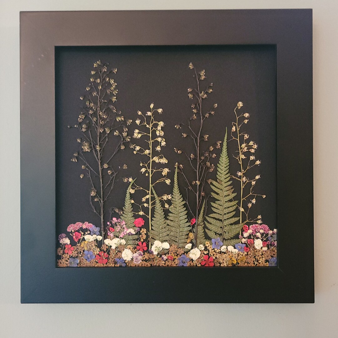 Pressed Flower Art, Framed Flower Art, Boho Style Decor Made of Real ...