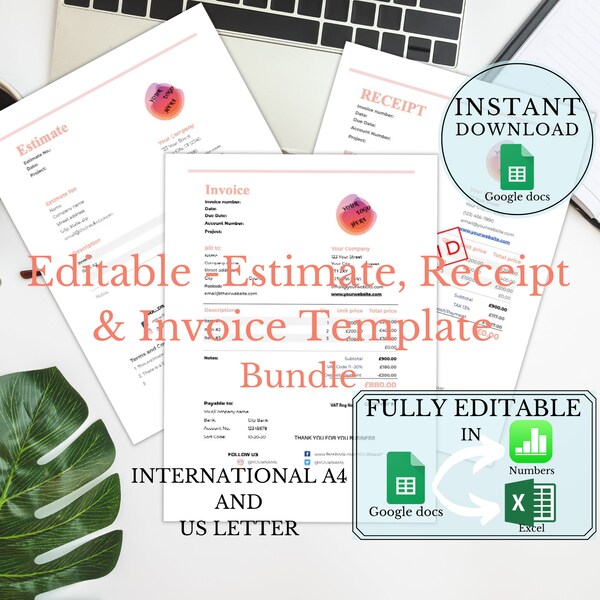 Receipt Template With Logo Google Docs - Etsy