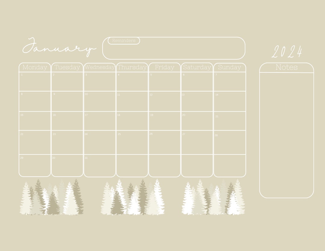 2024 Neutral Calendar - Etsy