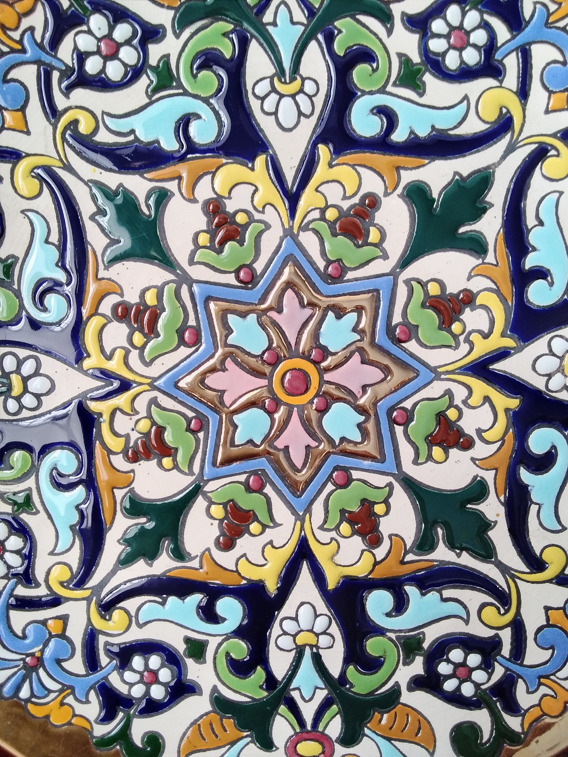 Vintage Spanish Decorative Plate. Spanish Cuerda Seca Decorated Plate ...