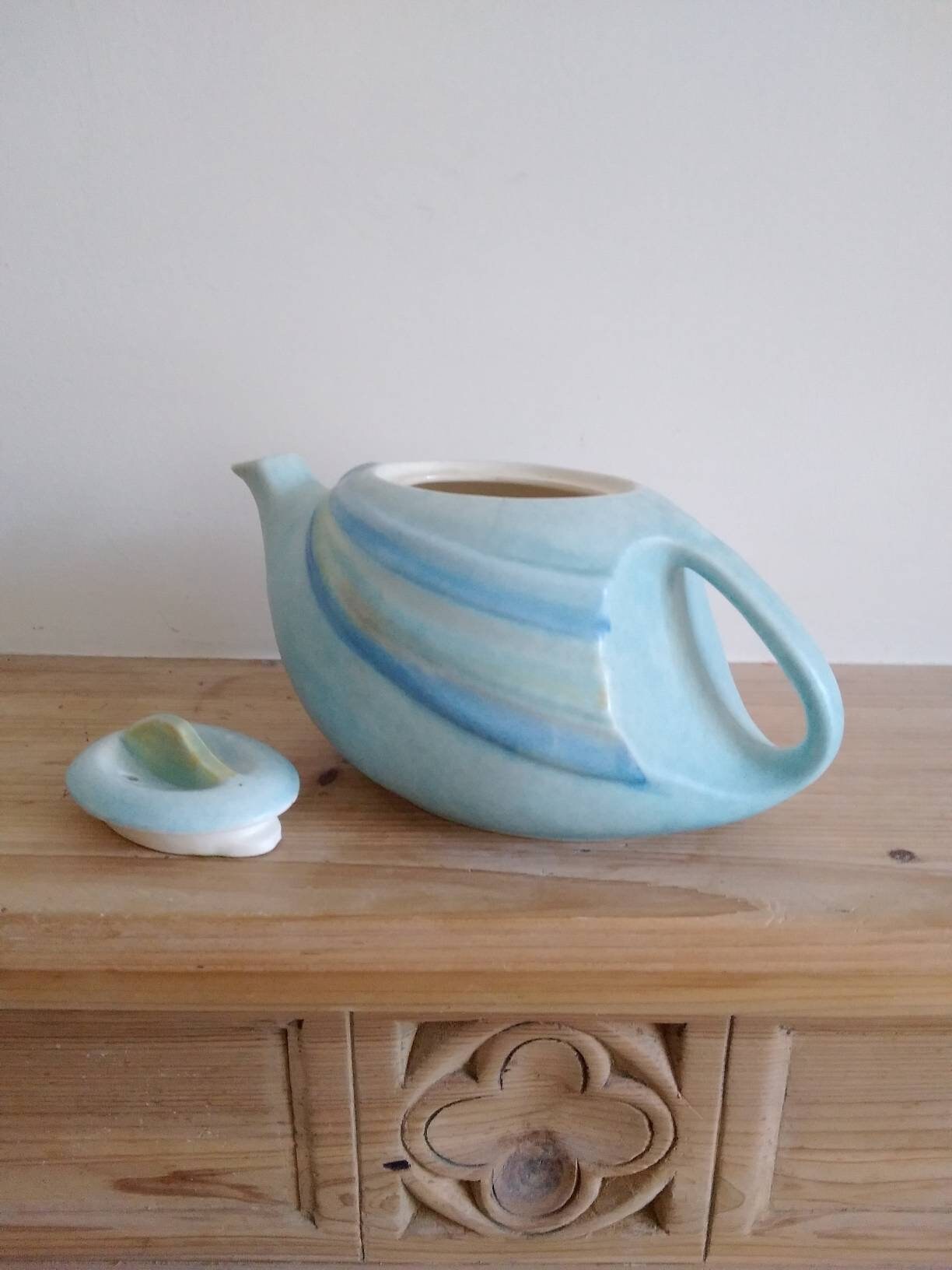 Art Deco Teapot. Streamline Art Deco George Clews Teapot. Blue Art Deco ...
