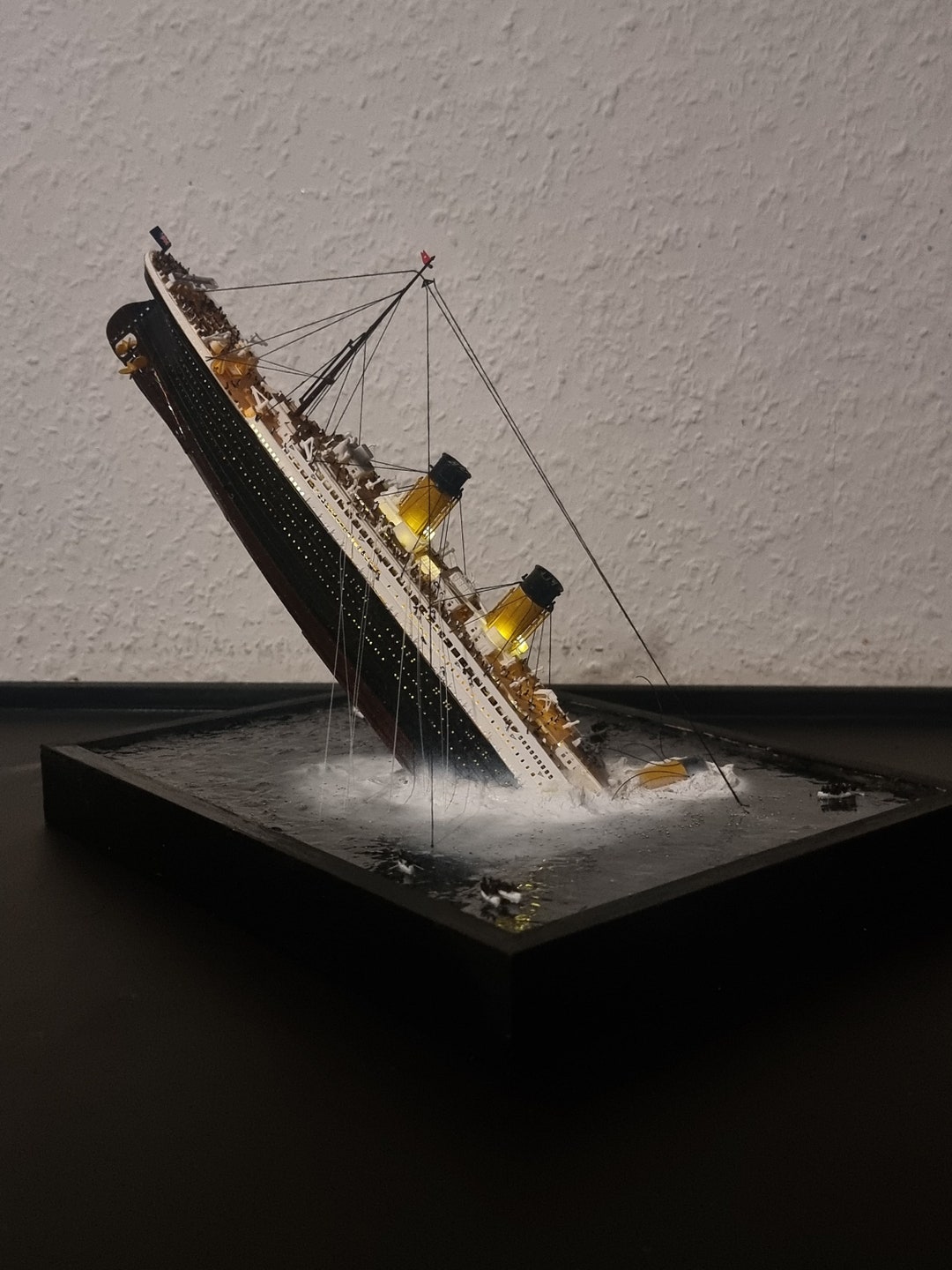 Handmade Titanic Model in Frame With Illumination - Historical Art ...