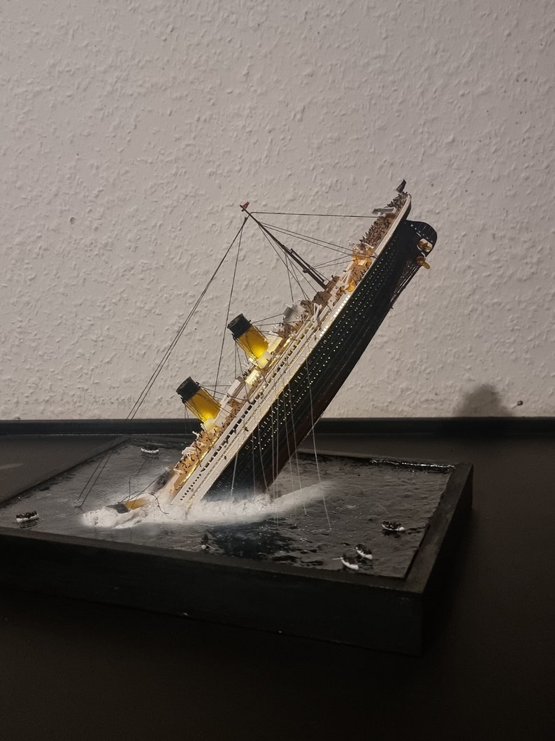 Handmade Titanic Model in Frame With Illumination - Historical Art - Etsy