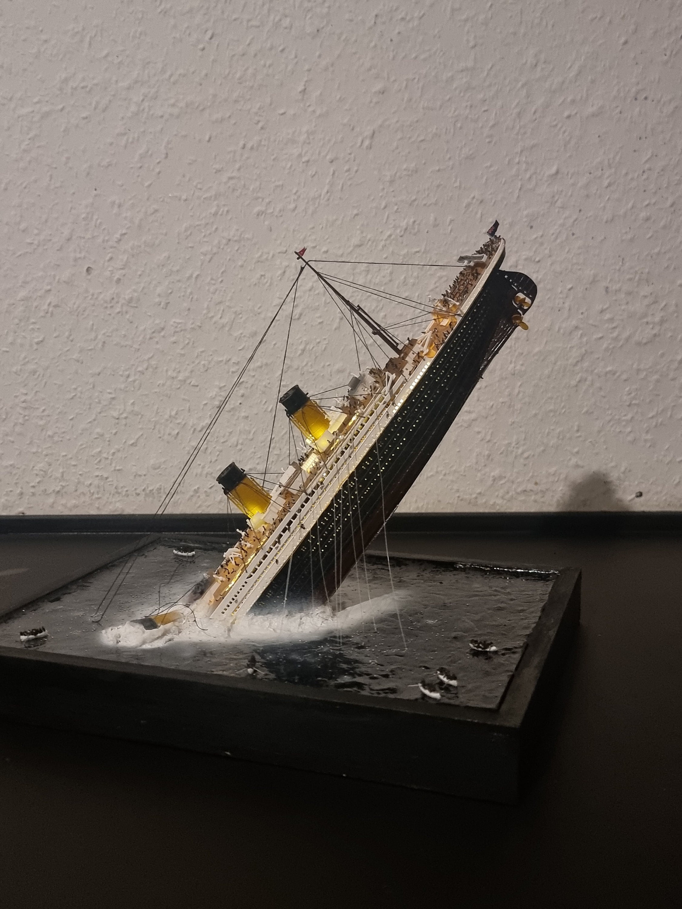 Handmade Titanic Model in Frame With Illumination Historical Art - Etsy