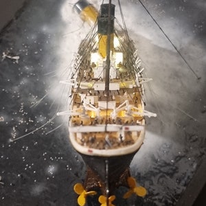 Handmade Titanic Model in Frame With Illumination - Historical Art - Etsy