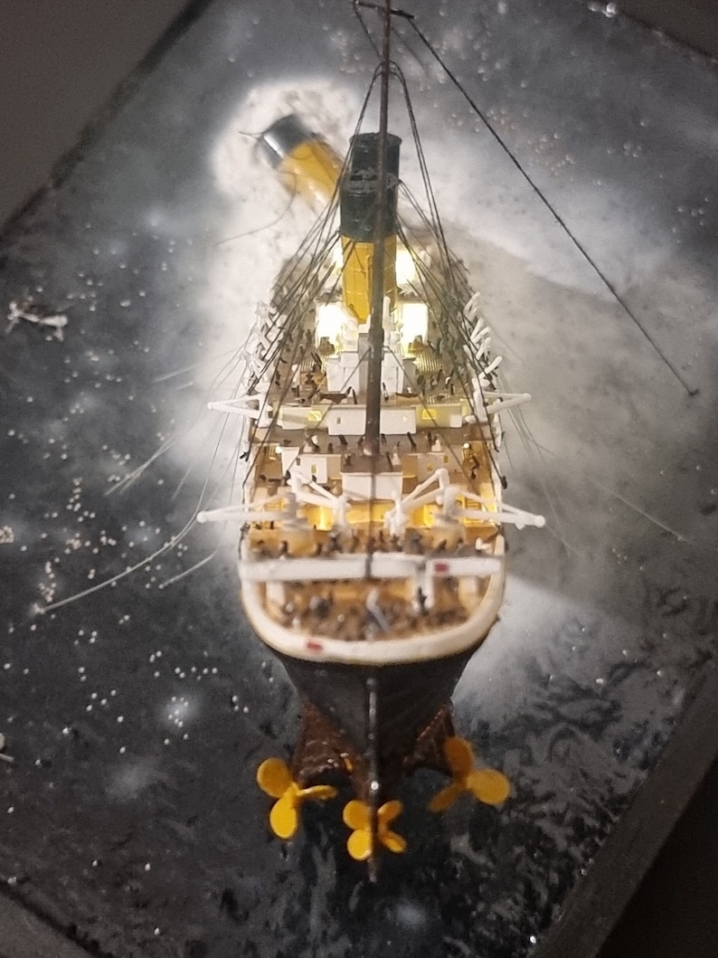 Handmade Titanic Model in Frame With Illumination Historical Art - Etsy