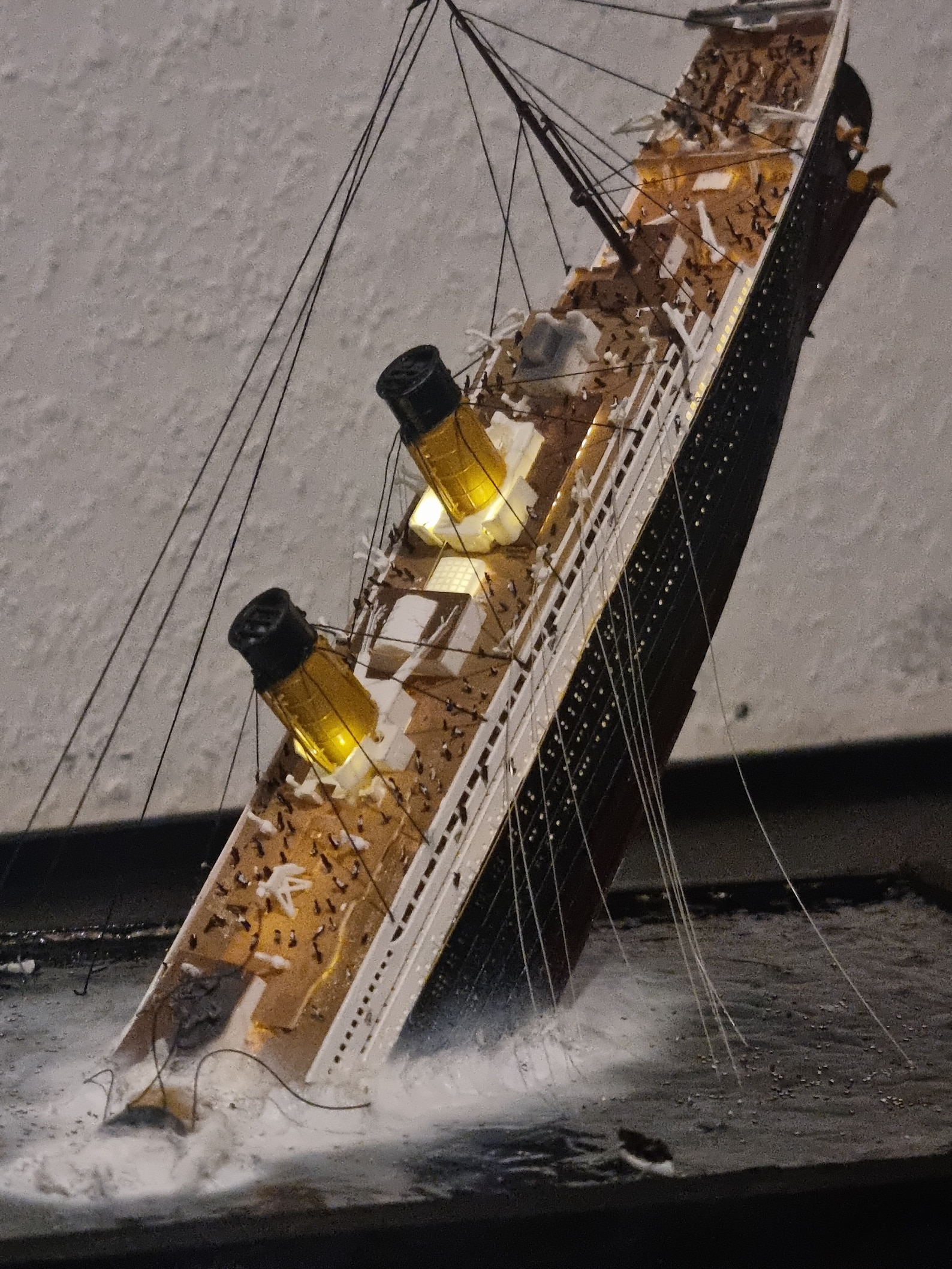 Handmade Titanic Model in Frame With Illumination Historical Art - Etsy