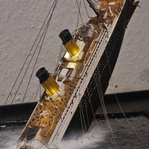 Handmade Titanic Model in Frame With Illumination - Historical Art - Etsy