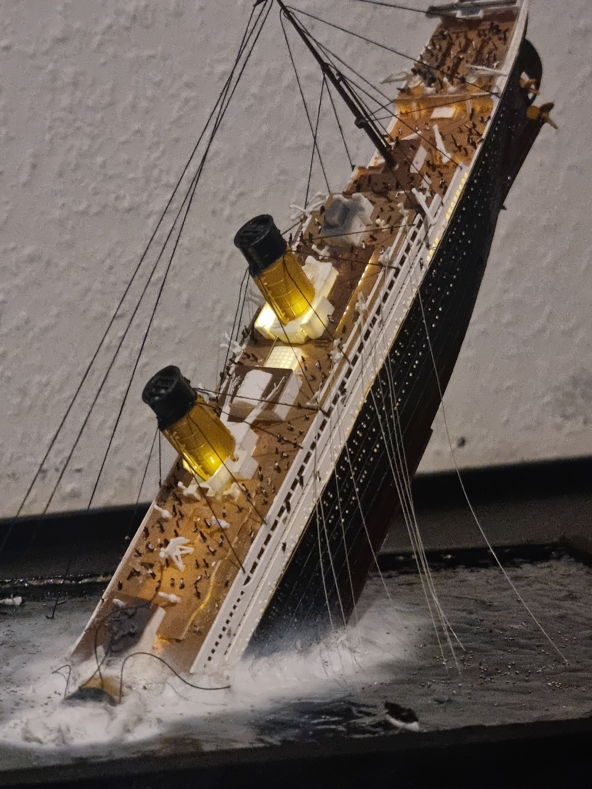 Handmade Titanic Model in Frame With Illumination - Historical Art - Etsy