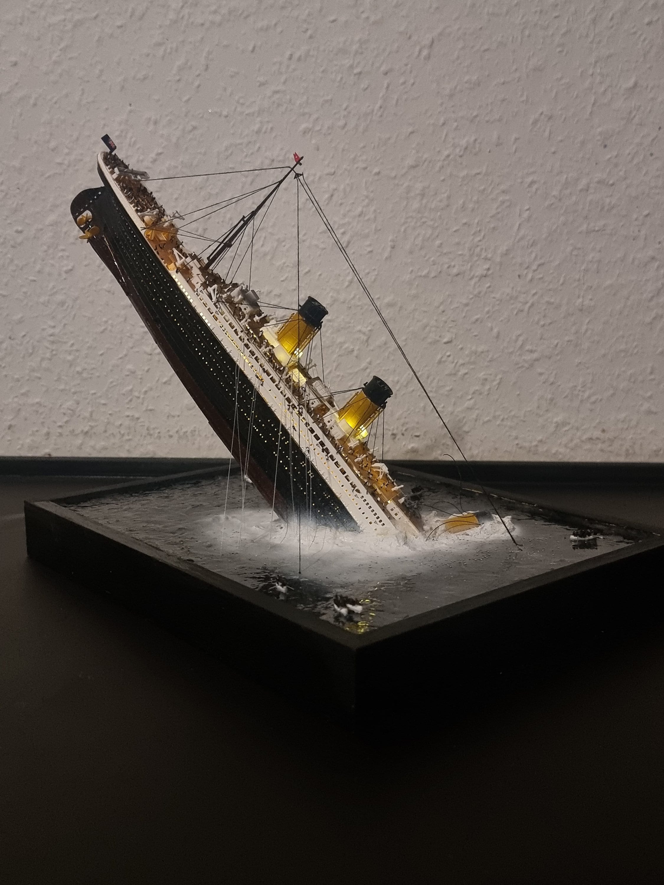 Handmade Titanic Model in Frame With Illumination Historical Art - Etsy