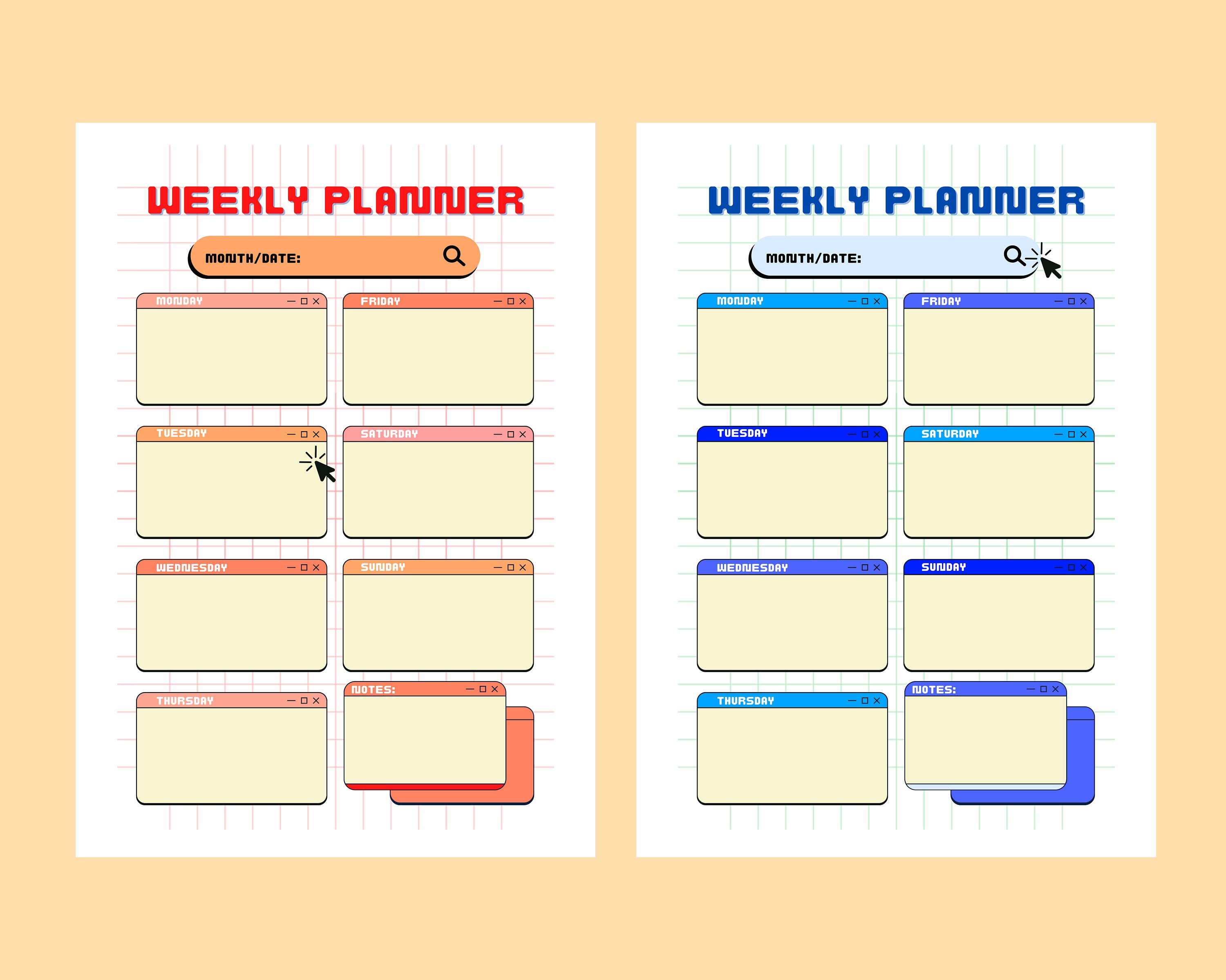 Cyber Weekly Planner Printable Weekly Organizer, Weekly Planner Agenda ...