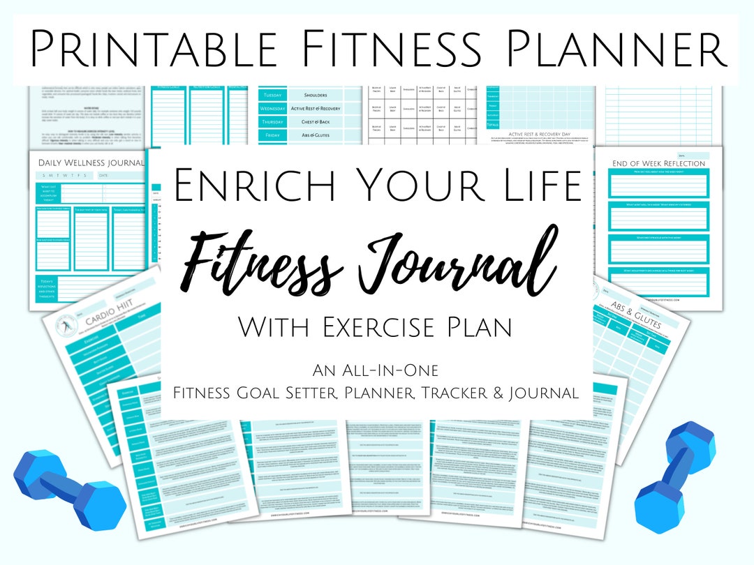 Fitness Planner Printable PDF, Meal Planner, Weight Loss/calorie ...