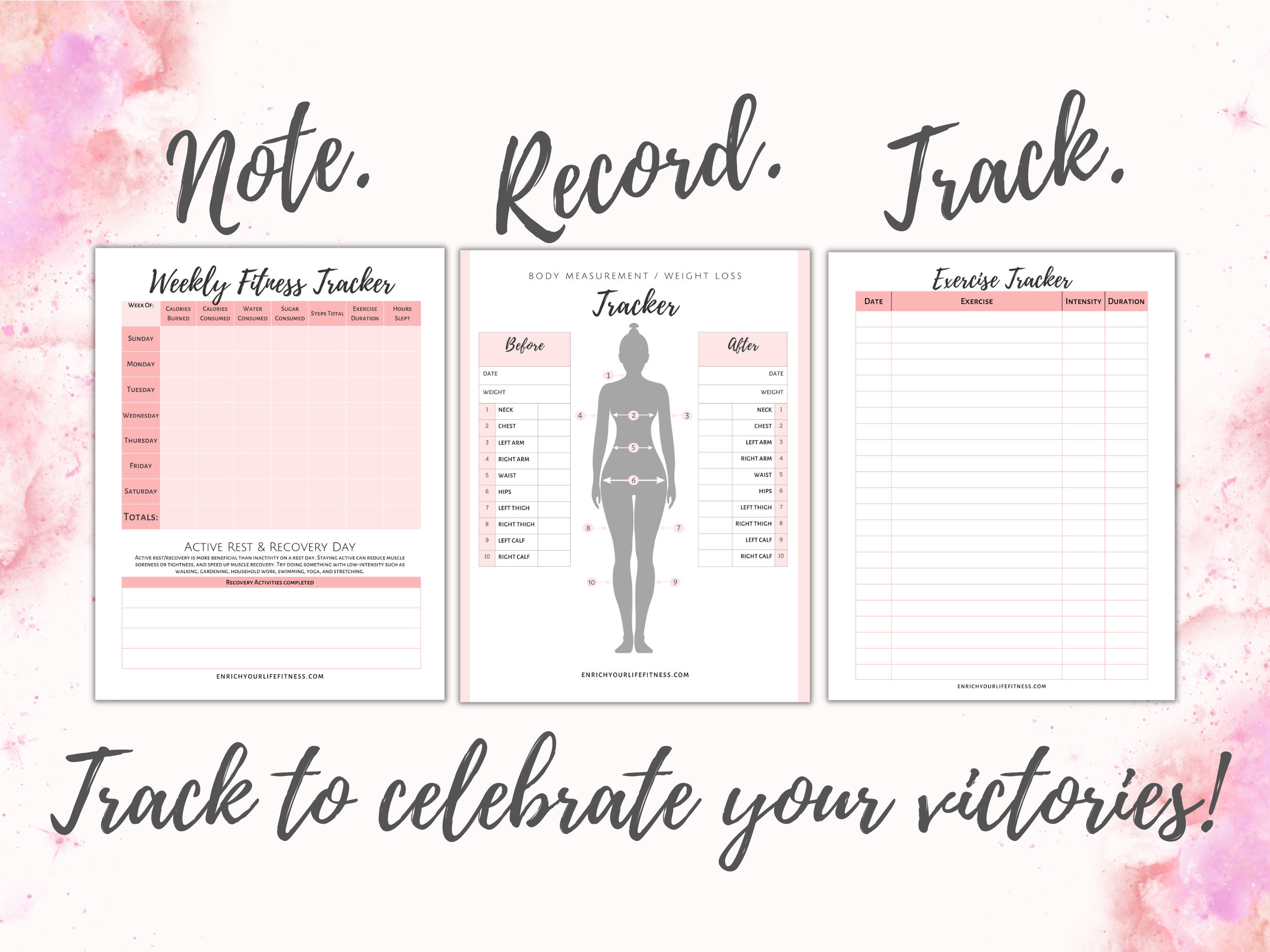 Fitness Planner Printable PDF, Meal Planner, Weight Loss/calorie ...