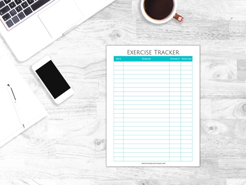 Exercise Tracker Printable PDF, Fitness Log, Workout Log, Health Log ...