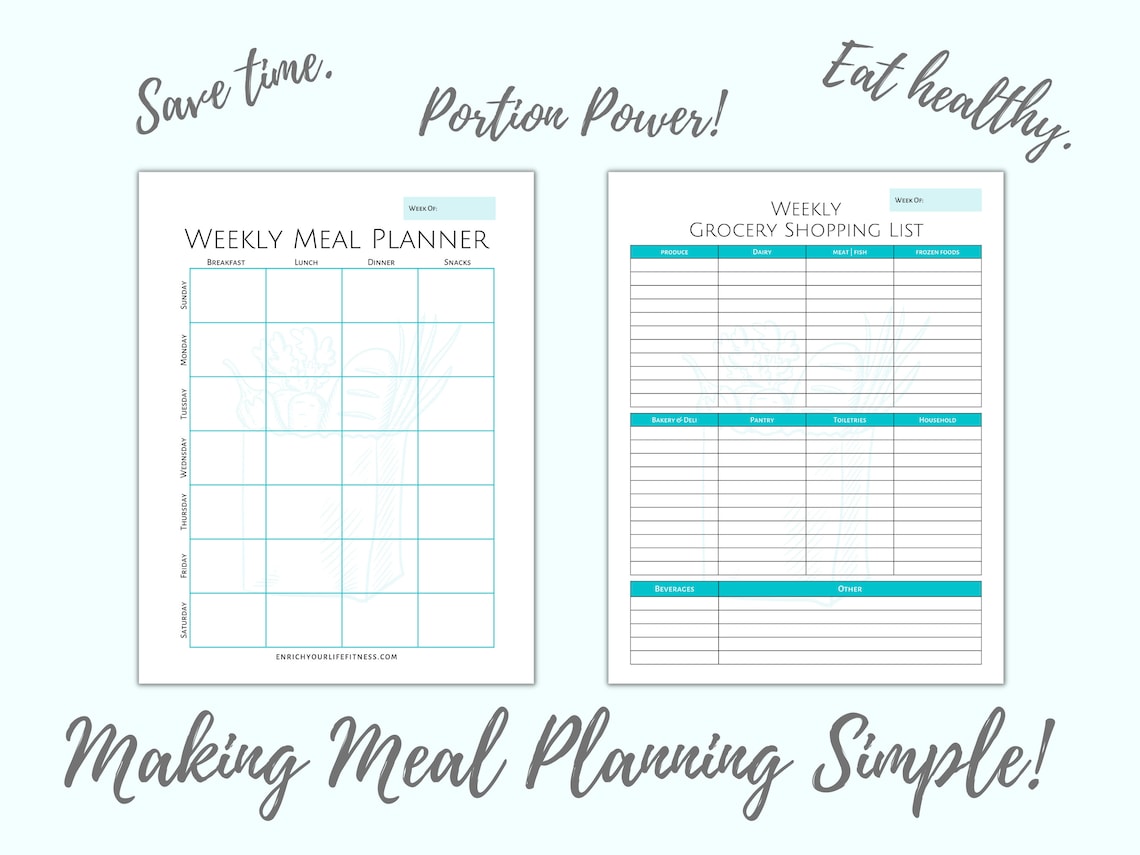 Fitness Planner Printable PDF With Meal Planner, Weight Loss Tracker ...