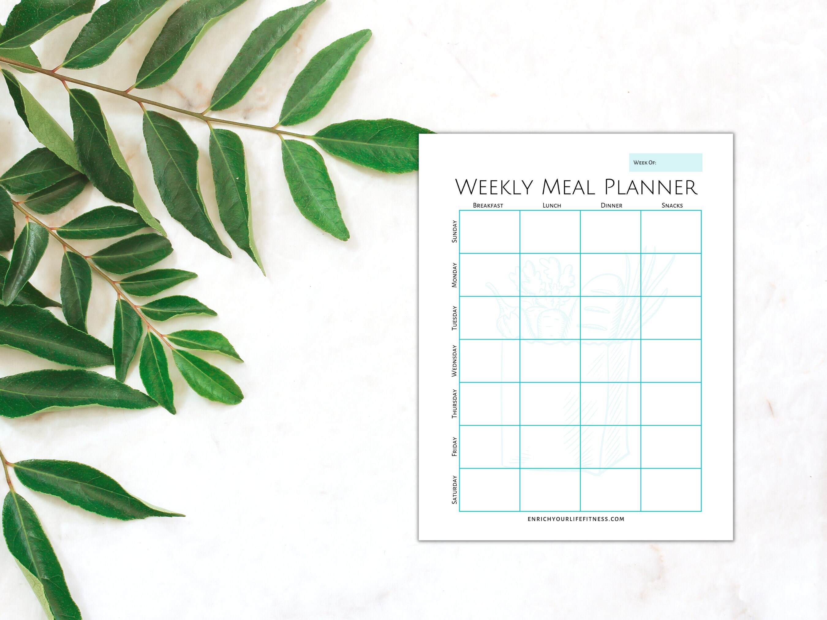 Weekly Meal Planner Printable PDF Planner Insert Digital - Etsy
