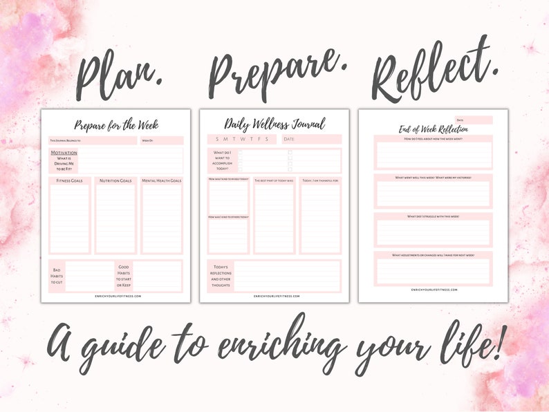 Fitness Planner Printable PDF, Meal Planner, Weight Loss/calorie ...