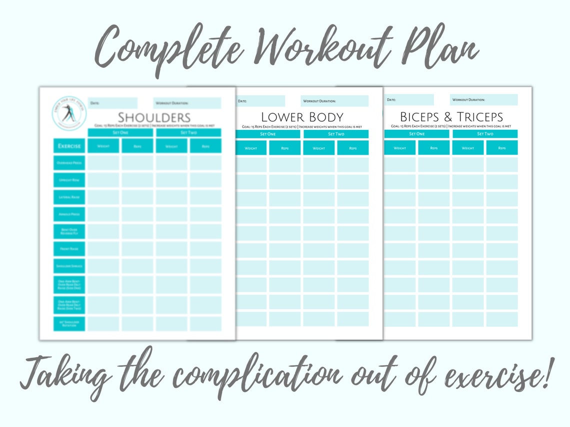 Fitness Planner Printable PDF With Meal Planner, Weight Loss Tracker ...