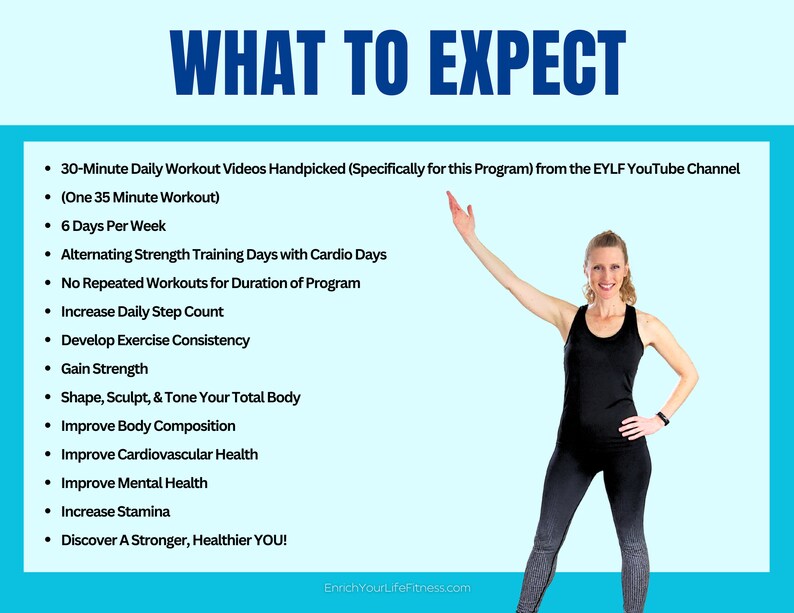 6 Week Fitness Transformation | Workout Plan W/daily Workout Videos ...