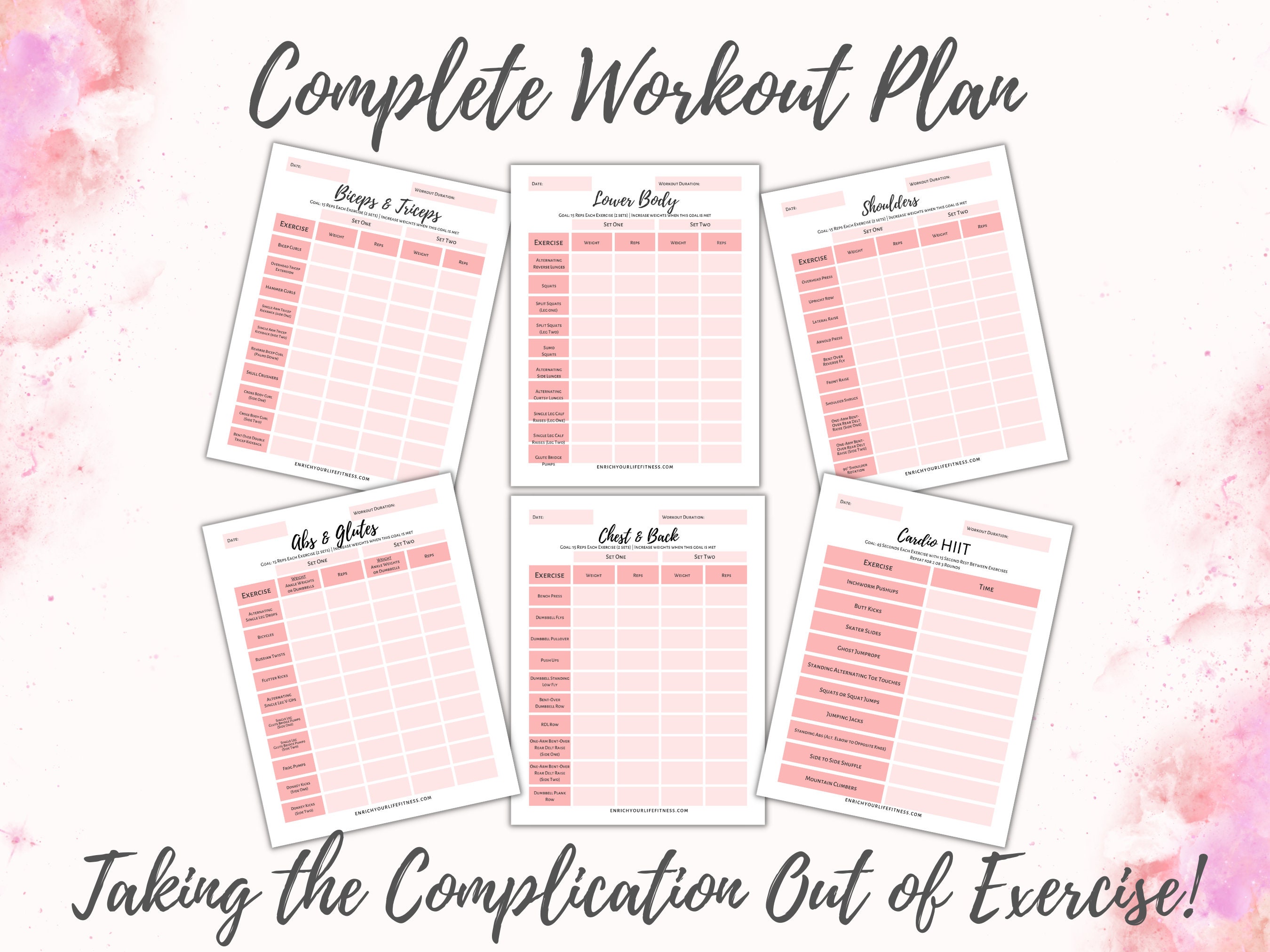 Fitness Planner Printable PDF, Meal Planner, Weight Loss/calorie ...