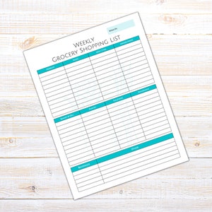 Weekly Grocery Shopping List With Categories, Grocery List Template ...