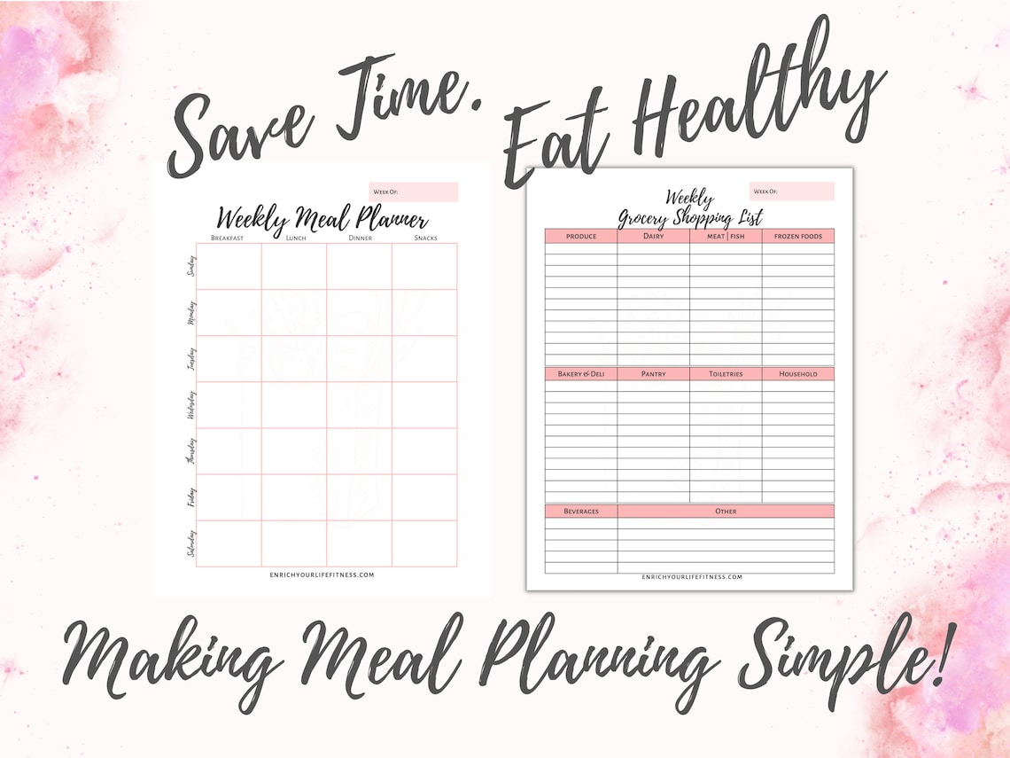 Fitness Planner Printable PDF, Meal Planner, Weight Loss/calorie ...