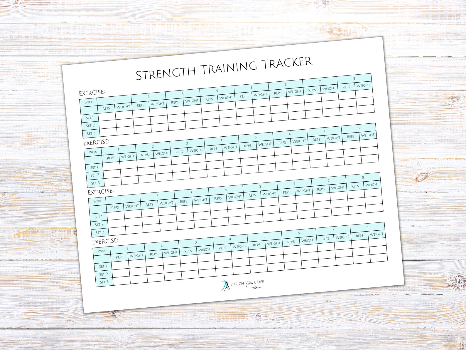 Strength Training Workout Tracker Printable, Weight Lifting Exercise ...