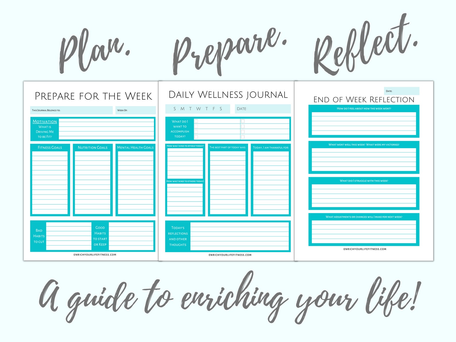 Fitness Planner Printable PDF, Meal Planner, Weight Loss/calorie ...