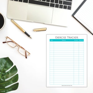 Exercise Tracker Printable PDF, Fitness Log, Workout Log, Health Log ...