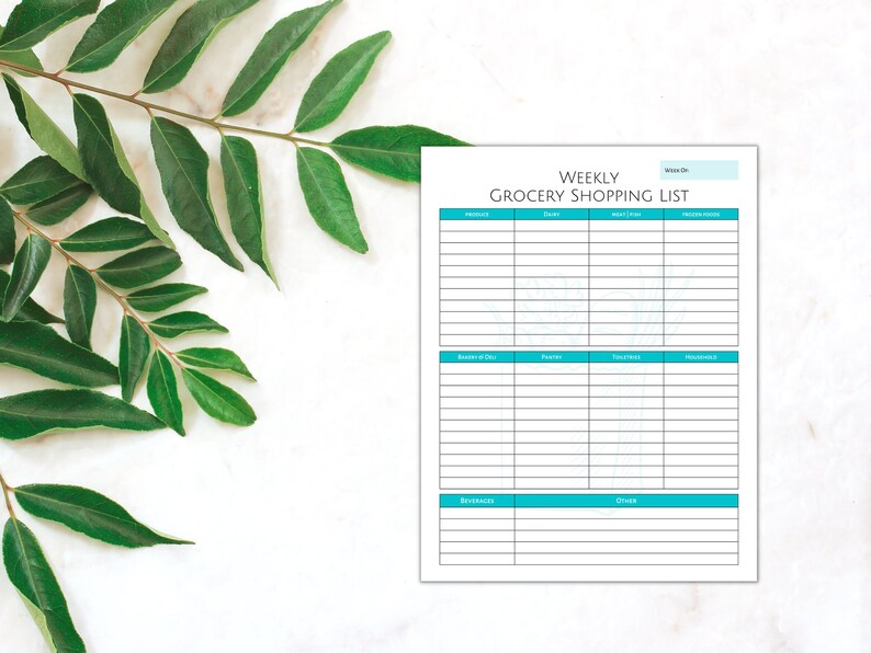 Weekly Grocery Shopping List With Categories, Grocery List Template ...