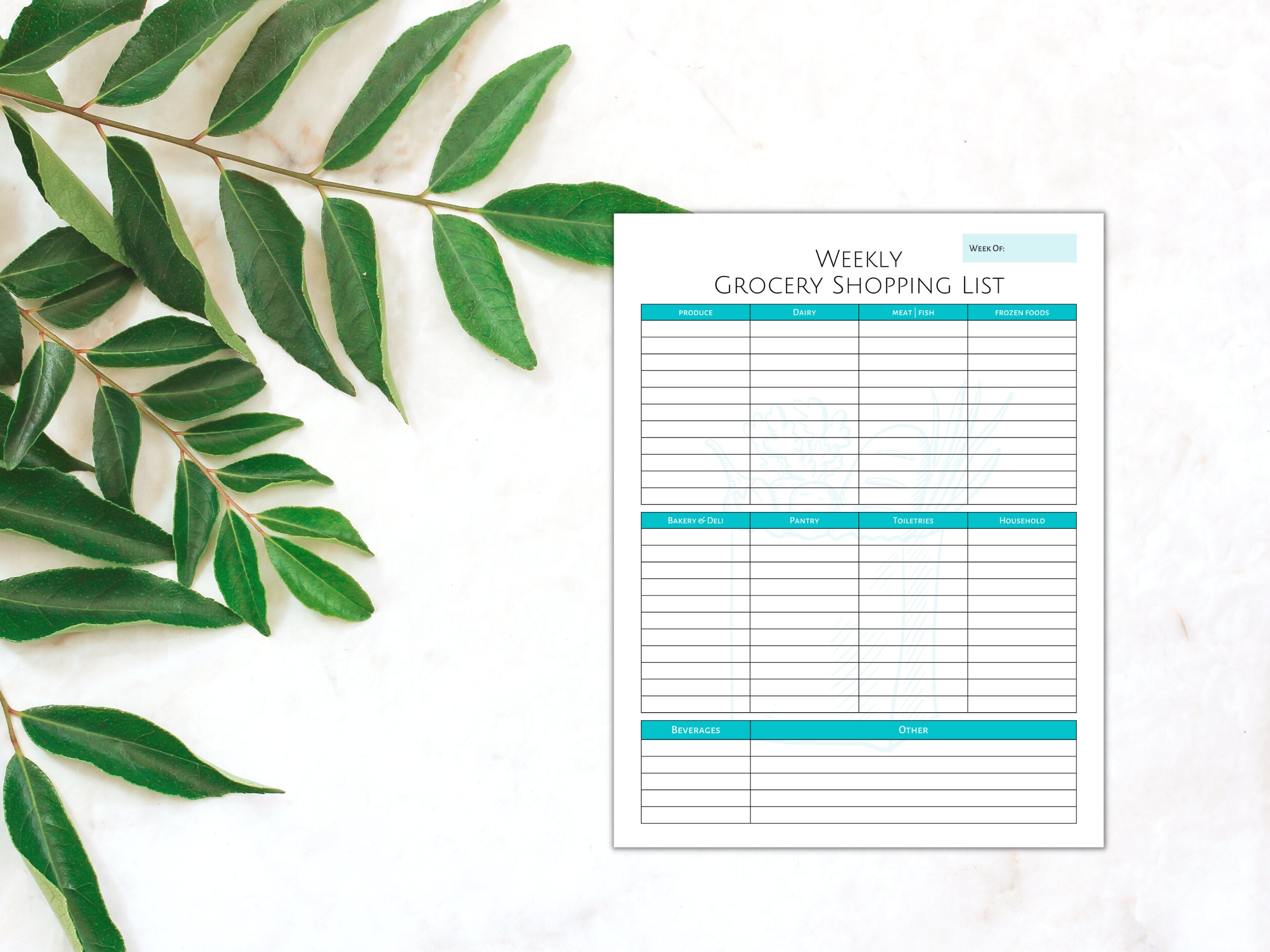 Weekly Grocery Shopping List With Categories, Grocery List Template ...