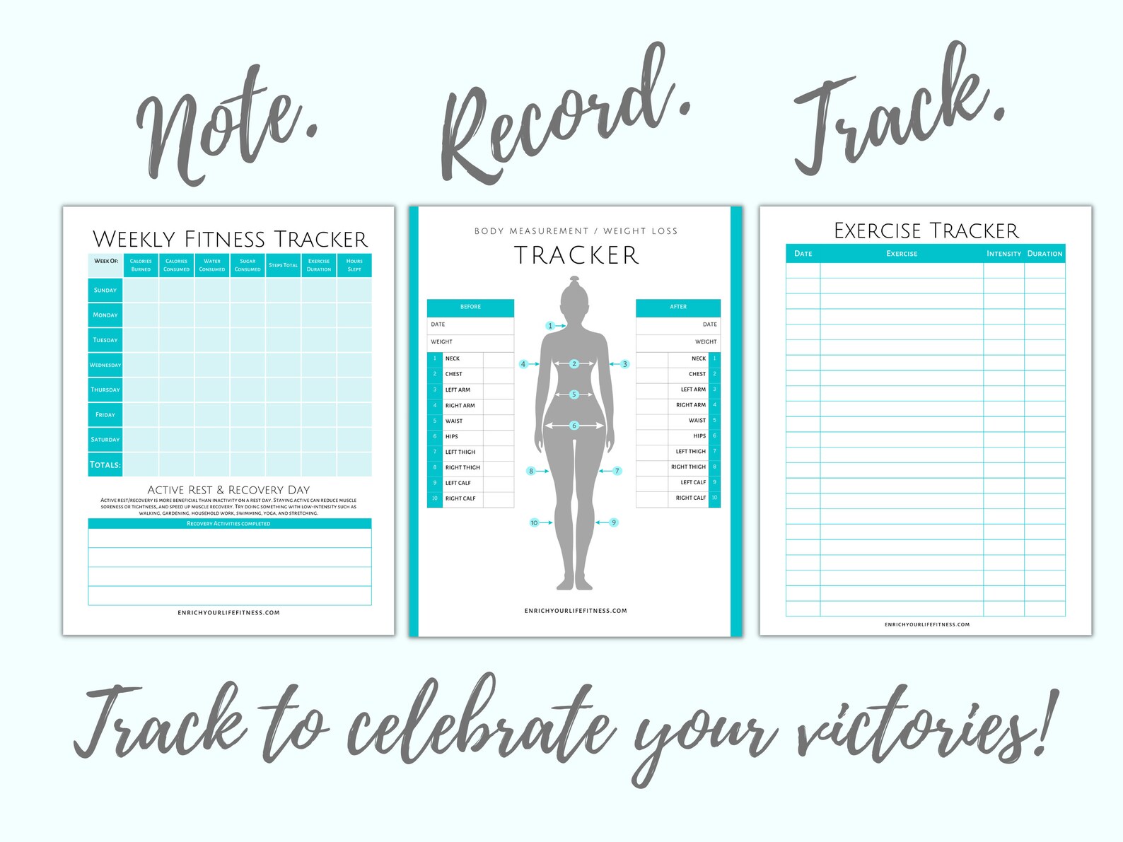 Fitness Planner Printable PDF, Meal Planner, Weight Loss/calorie ...