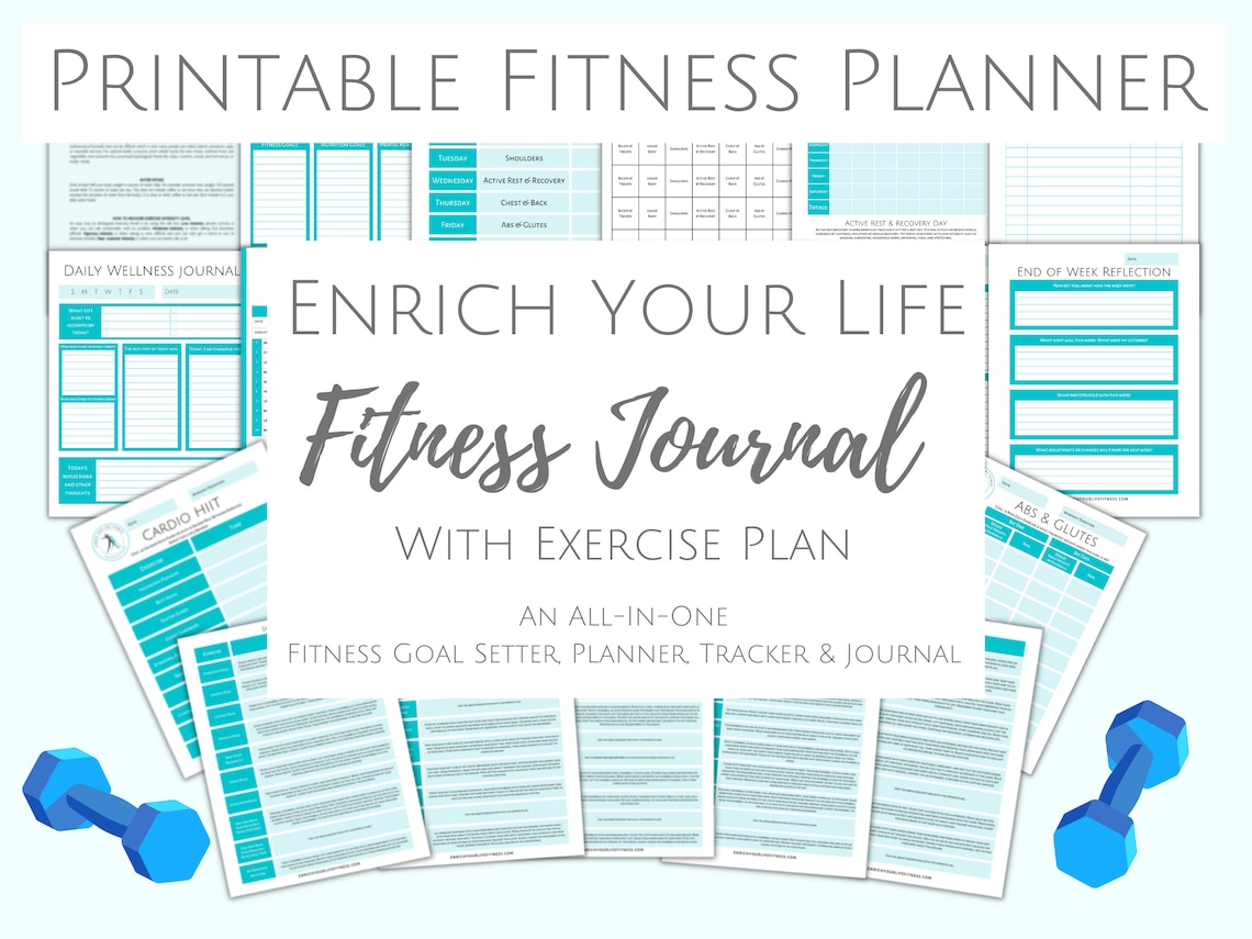 Fitness Planner Printable PDF Meal Planner Weight - Etsy