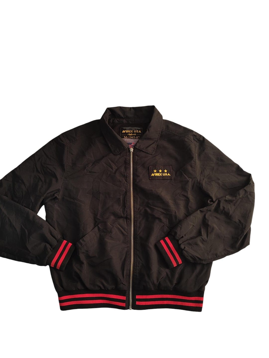 Avirex USA American Classic Jacket Black and Red Size XXL - Etsy