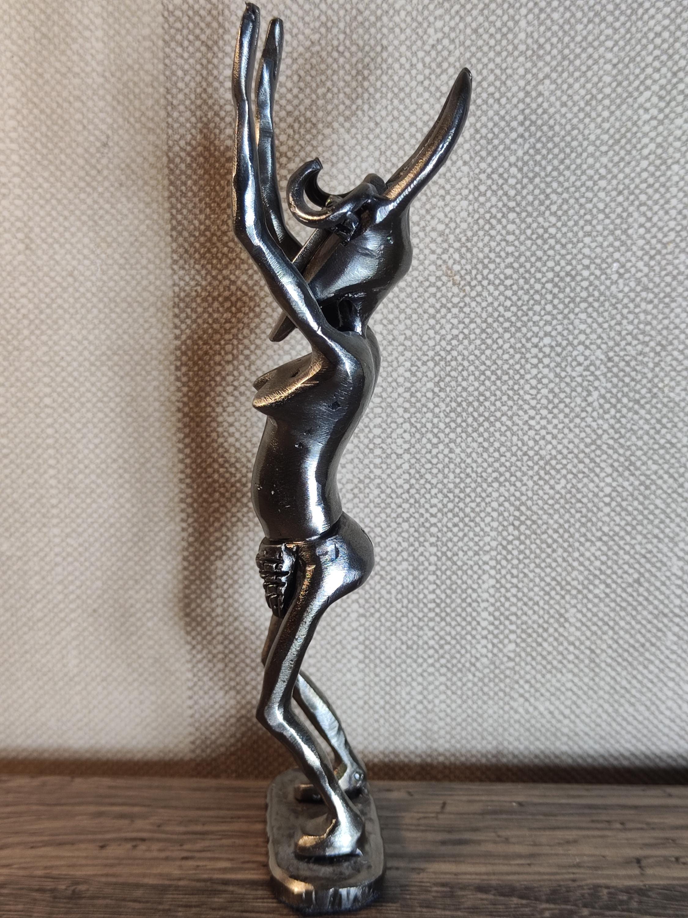 Praying Man Sculpture, Indian Sculpture, Metal Abstract Art Home Decor ...