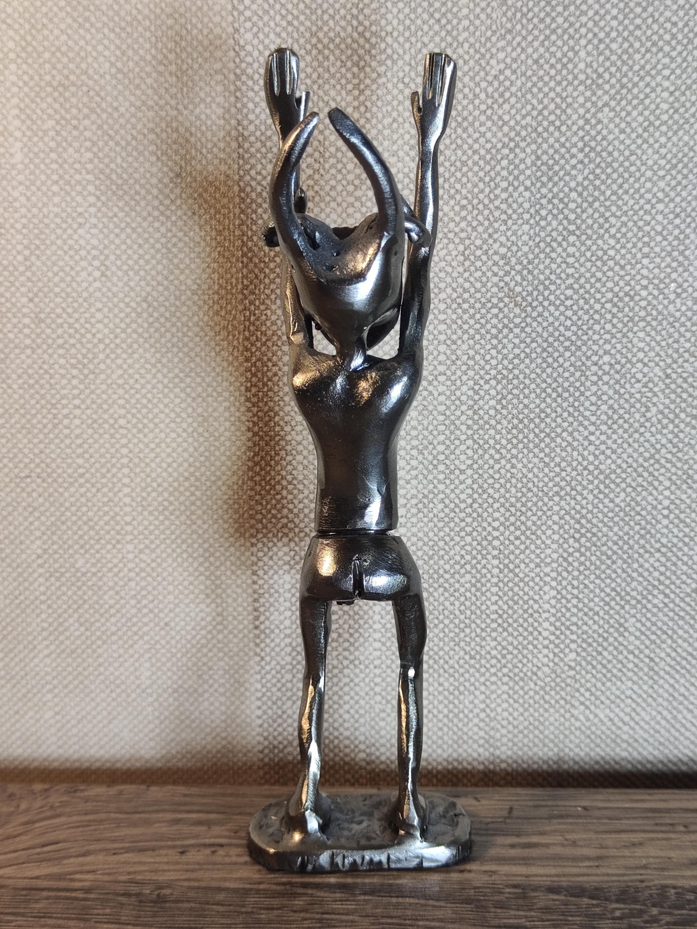 Praying Man Sculpture, Indian Sculpture, Metal Abstract Art Home Decor ...