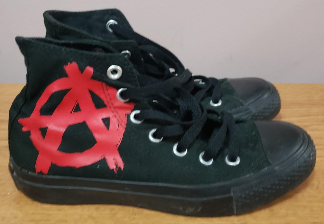 Converse All Star Chuck Taylor Anarchy Black With Red High Top Sneakers ...