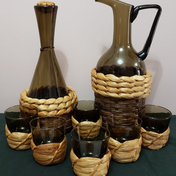 Wicker Pitcher - Etsy