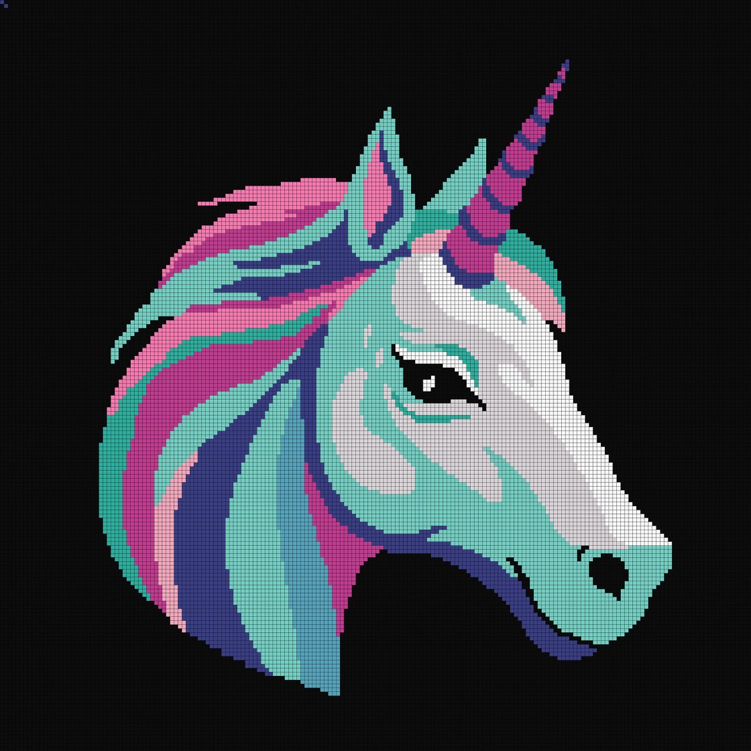 Painted Unicorn Graphgan Pattern - Etsy