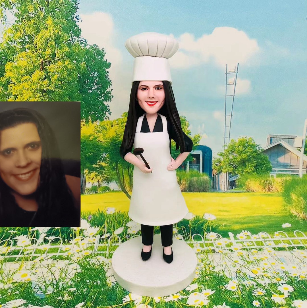 Custom Personalized Female Chef Bobblehead Statue Sculpture, Unique ...