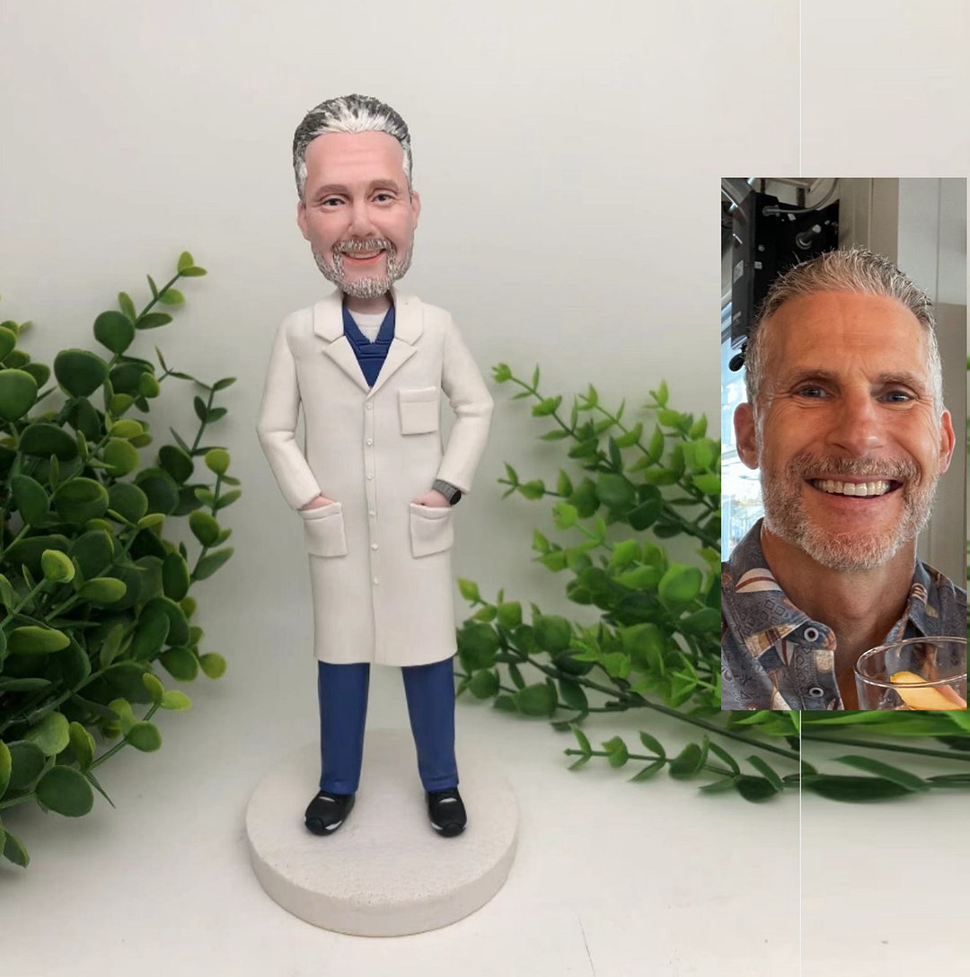 Custom Personalized Doctor Bobblehead Clay Figure Sculpture, Male ...