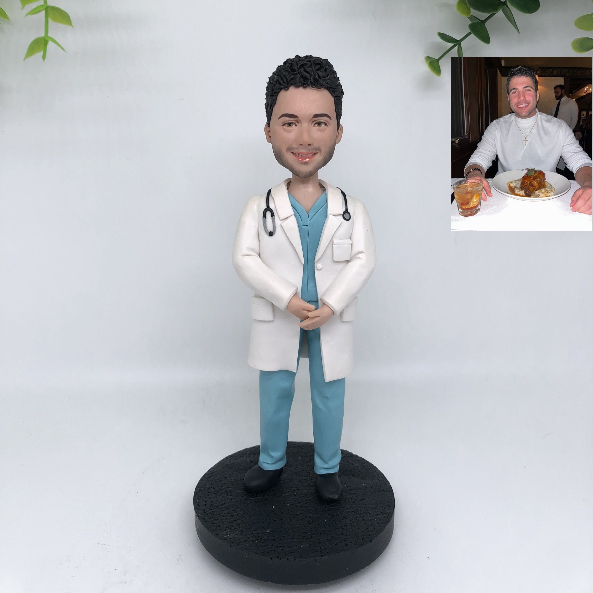 Custom Personalized Doctor Bobblehead Clay Figure Sculpture, Male ...