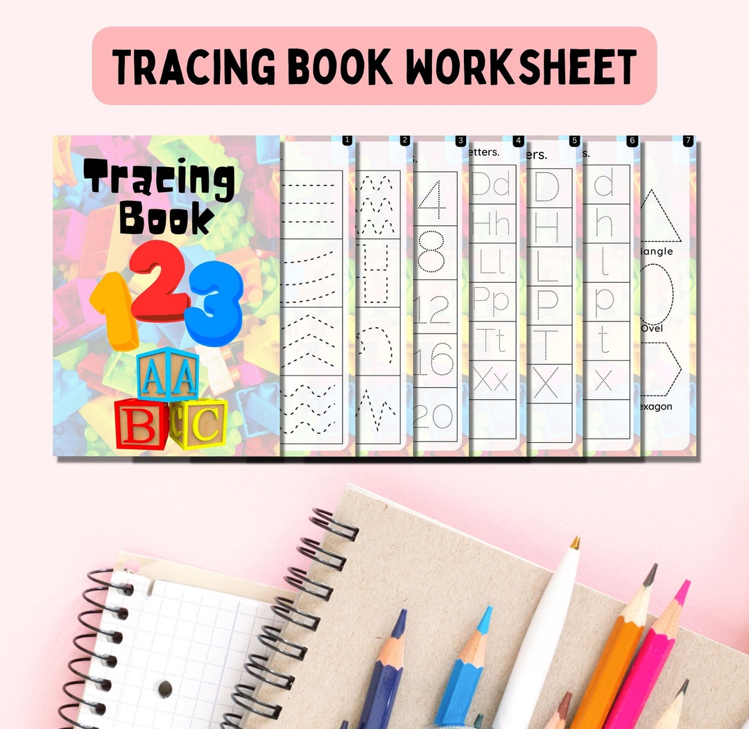 Printable Tracing Worksheet Bundle Alphabet Number Letter Color Shape ...