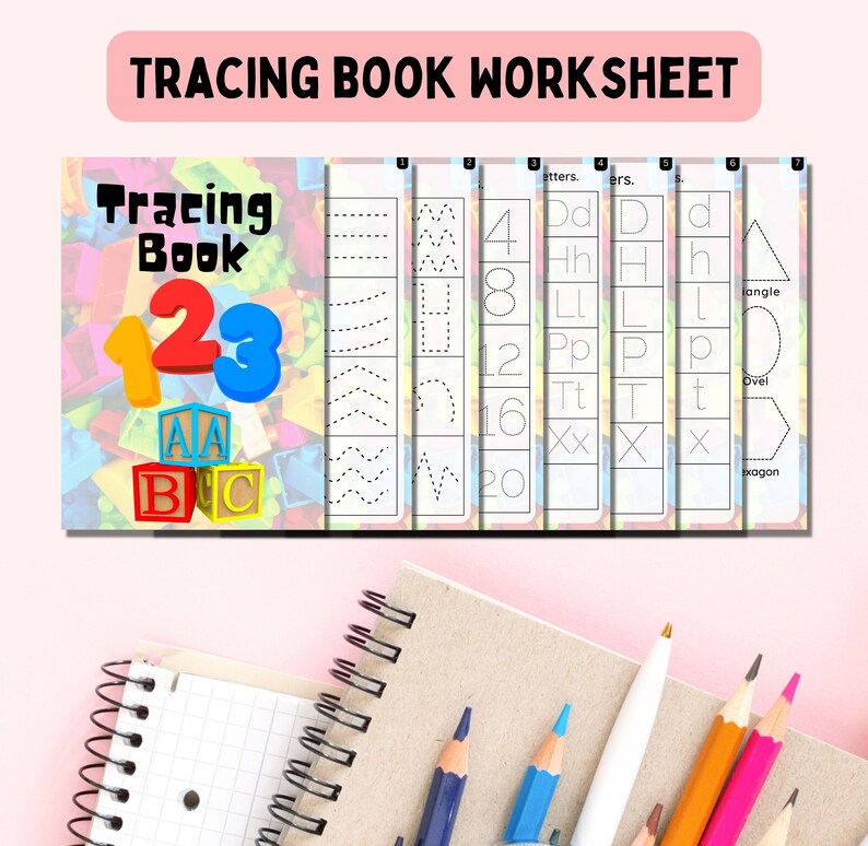 Printable Tracing Worksheet Bundle Alphabet Number Letter Color Shape ...